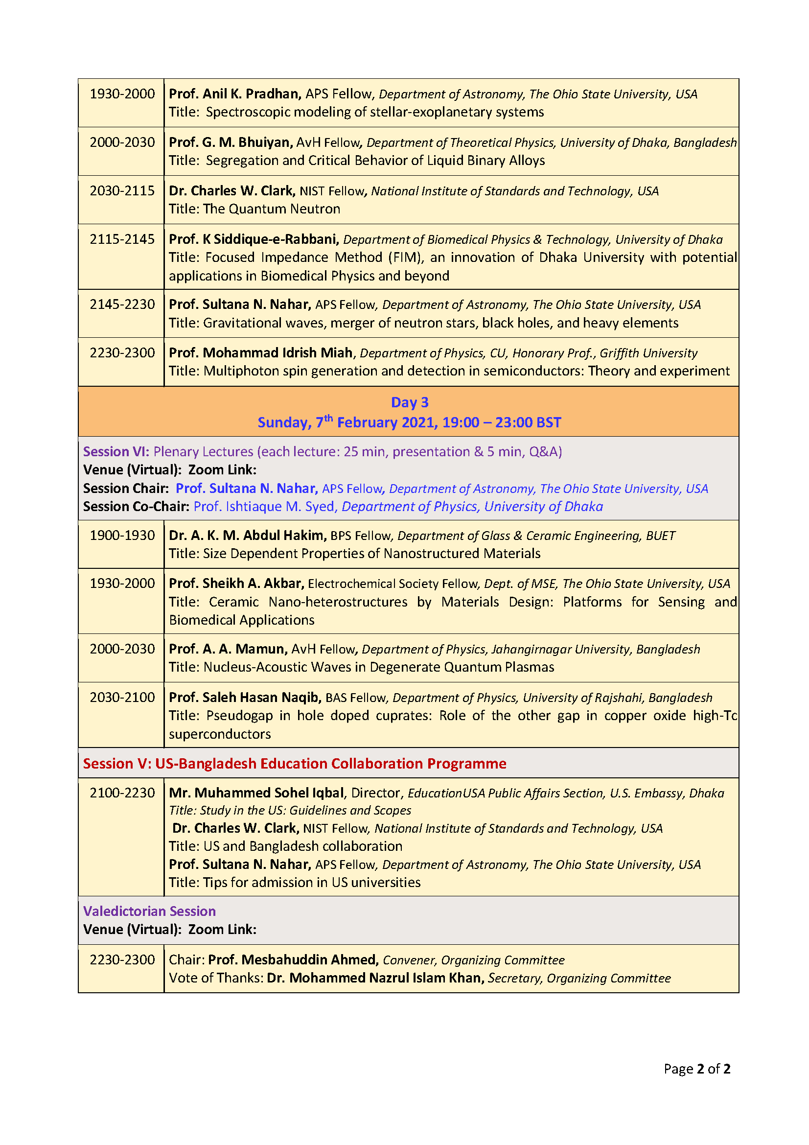 National Conference in Physics 2023 – Bangladesh Physical Society