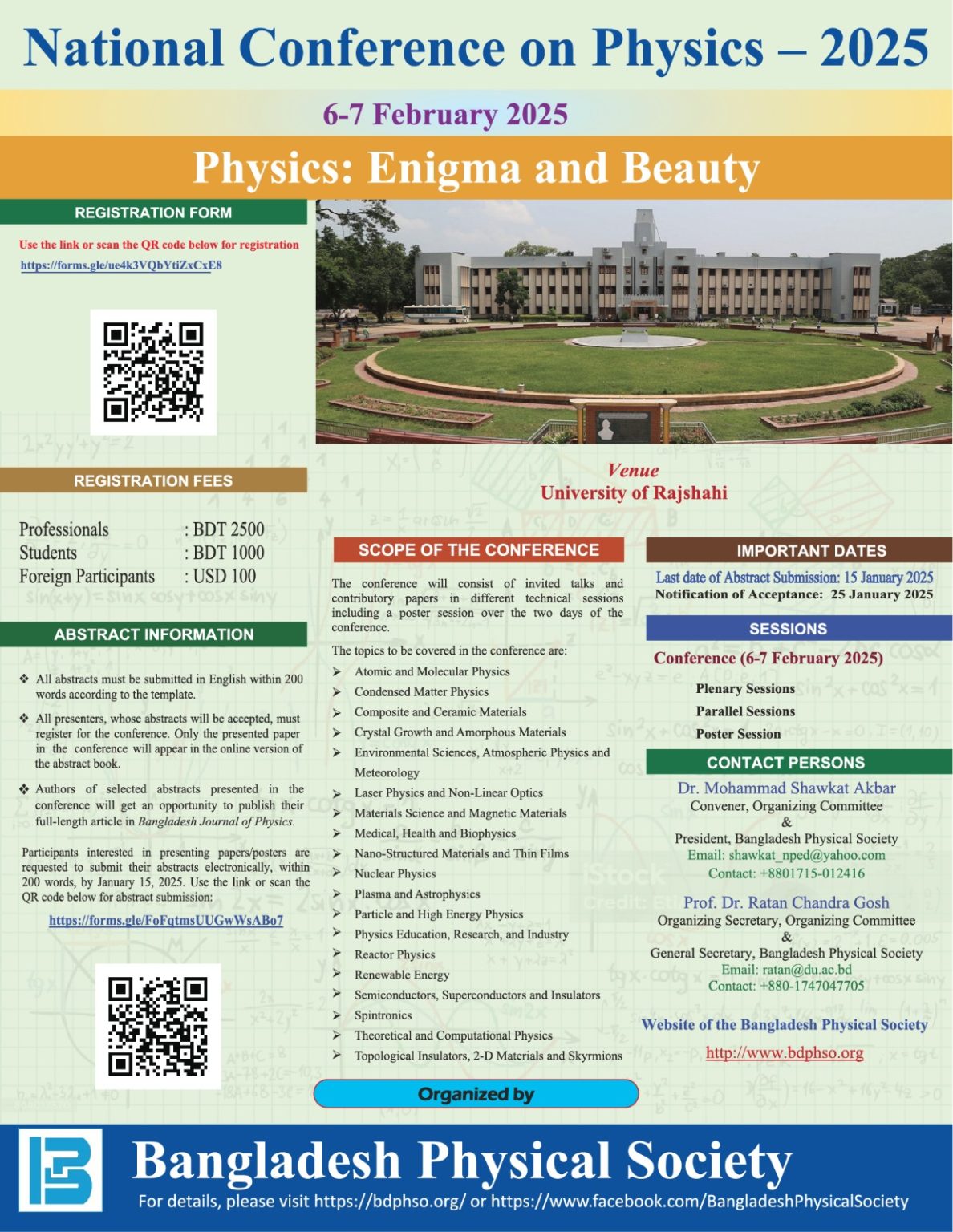 National Conference on Physics – 2025 – Bangladesh Physical Society